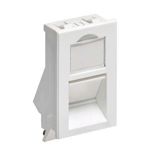 LEVITON 38mm x 25mm 6C Shuttered Angled Module | White — Networks Centre