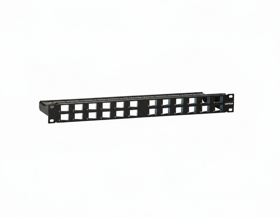 LEVITON Snap-in-Jack 24 Port 1U Modular Angled Patch Panel | Shielded ...