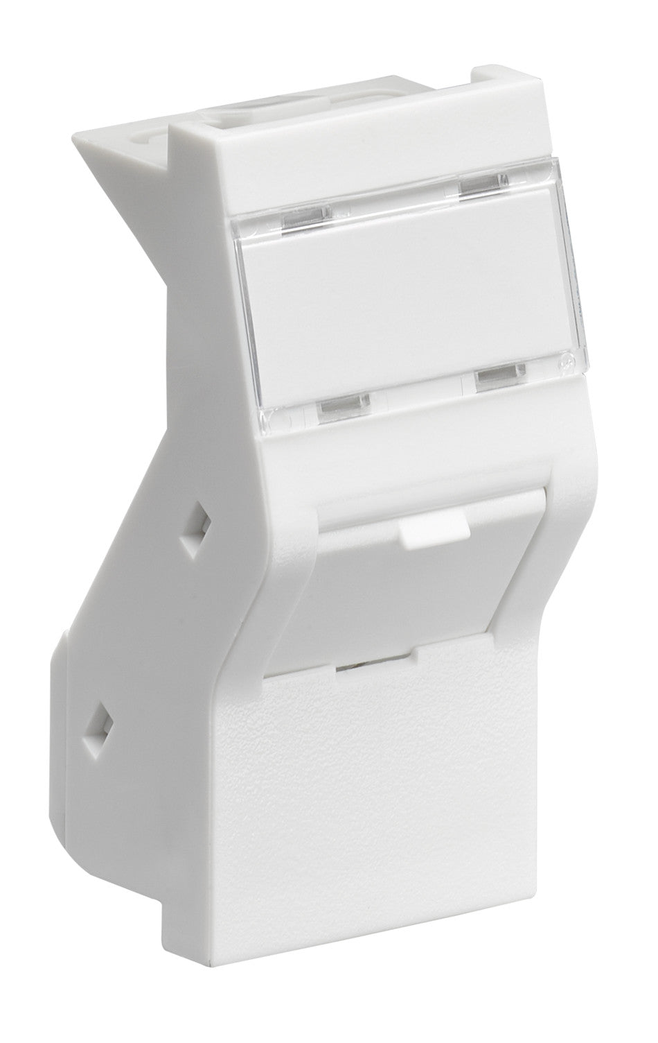 LEVITON 50mm x 25mm Shuttered Angled Module | White — Networks Centre