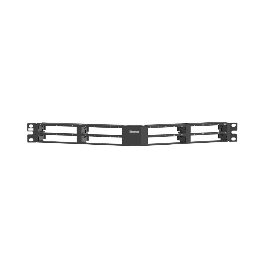 PANDUIT QuickNet™ Shielded Angled Patch Panel | 1RU | Black | Selector — Networks Centre