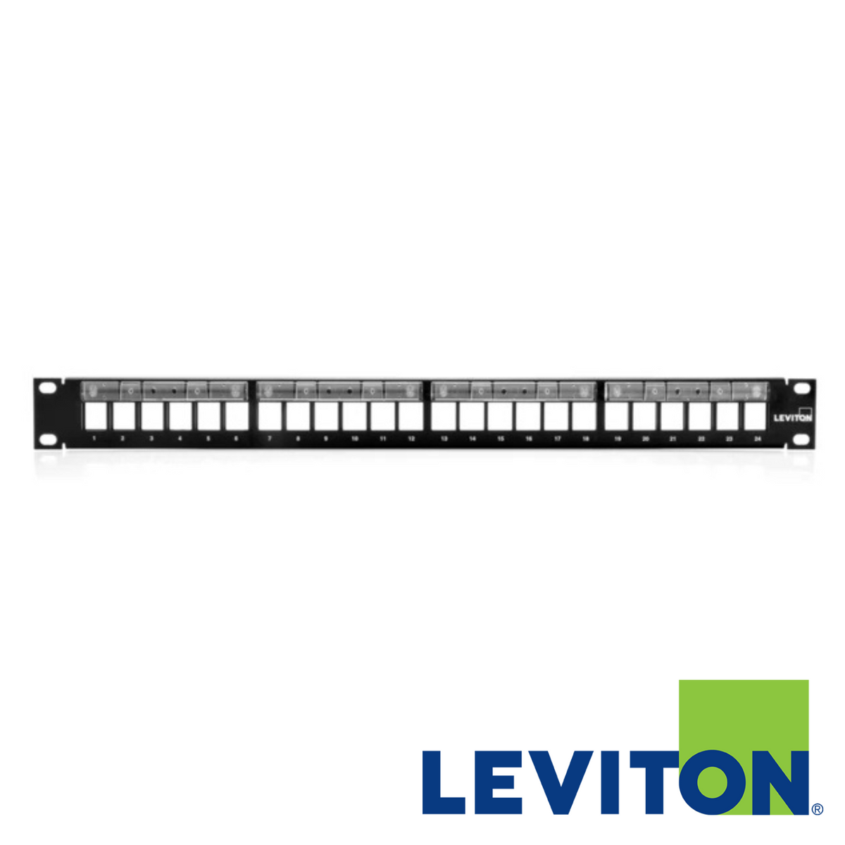 LEVITON Quickport 24 Port 1U Unloaded Patch Panel | Black — Networks Centre