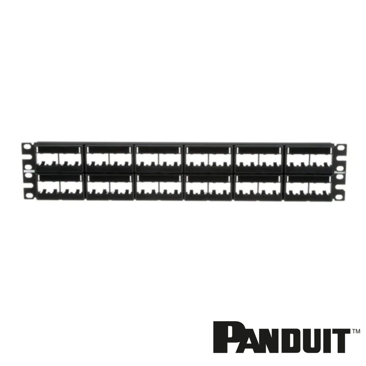 PANDUIT Mini-Com Modular 48-Port Patch Panel | Unloaded | 2RU + Label ...