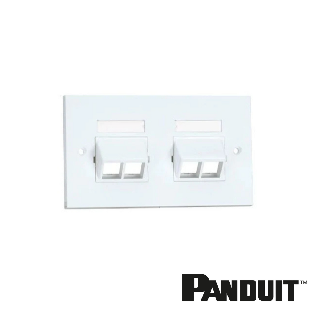PANDUIT NetKey Sloped Faceplate 86mm x 146mm | White — Networks Centre